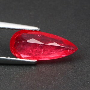 1.58 Ct Rare Gemstone Scarlet Red Brazilian Rhodonite Pear for Jewelry ...