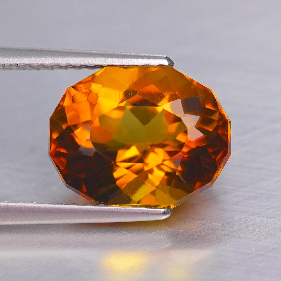4.31 Ct Natural Madeira Citrine - Oval Cut Gemstone From Brazil - Etsy