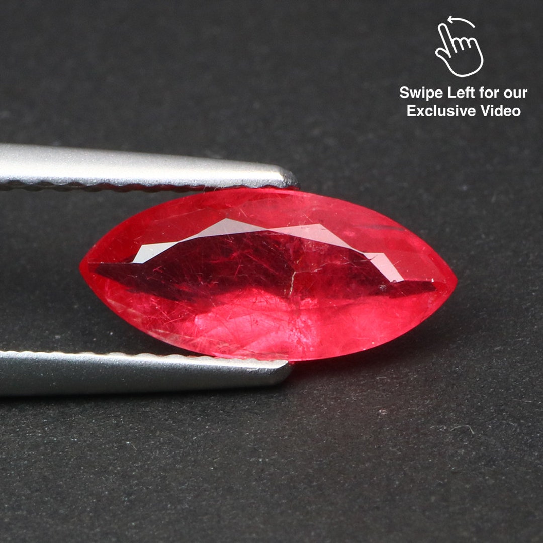 1.19 CT Lipstick Red Rhodonite Marquise Shape Rare Gemstone limited ...