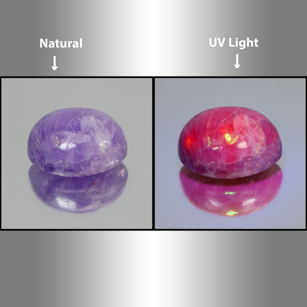 3.55 Ct Fantastic Color Changing Natural Hackmanite Cabochon Oval Cut ...
