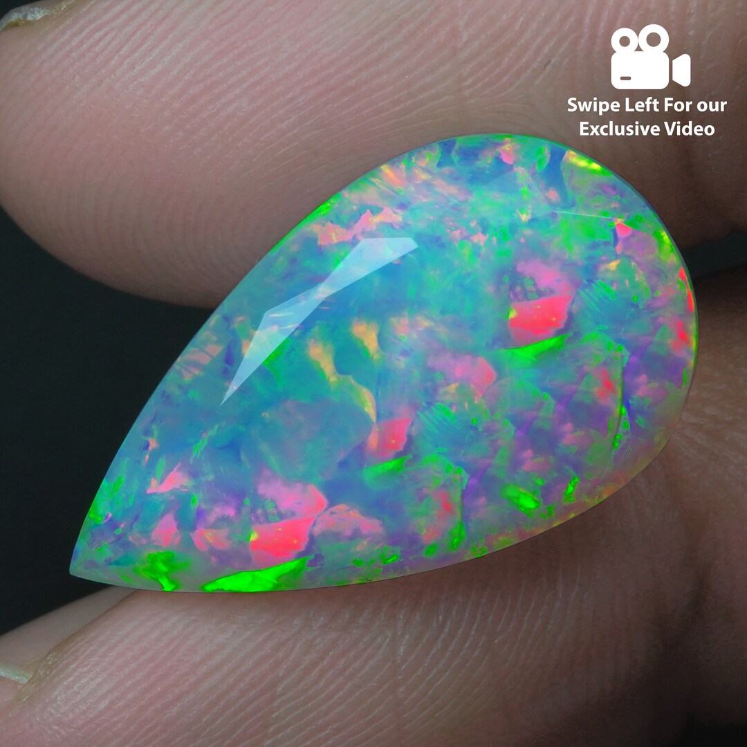 17.34 CT Amazing Electric Wave Pattern 100% Natural White Opal Cut - Etsy