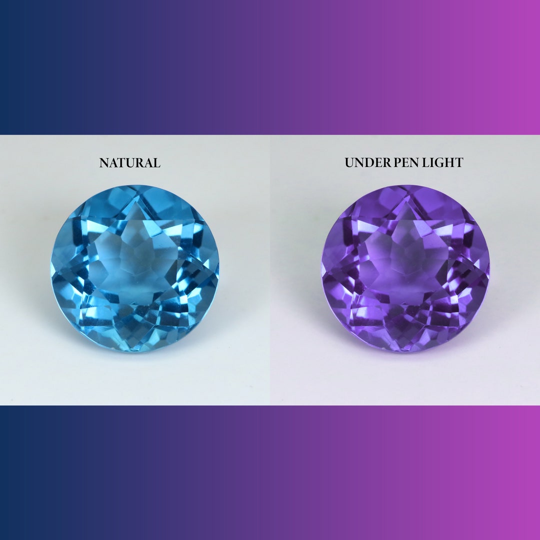 6.14 Ct Eye Catching Ultra Color Change Fluorite Round Cut From Brazil ...