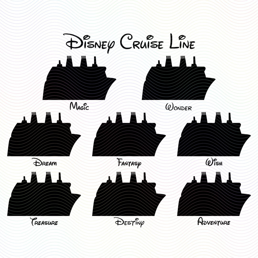 Digital Download Disney Cruise Line Ship Silhouette Picture Frame SVG ...