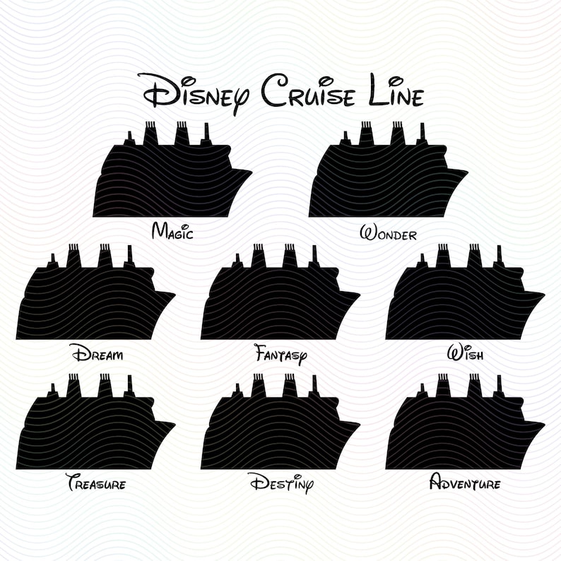 Digital Download Disney Cruise Line Ship Silhouette Picture Frame SVG ...