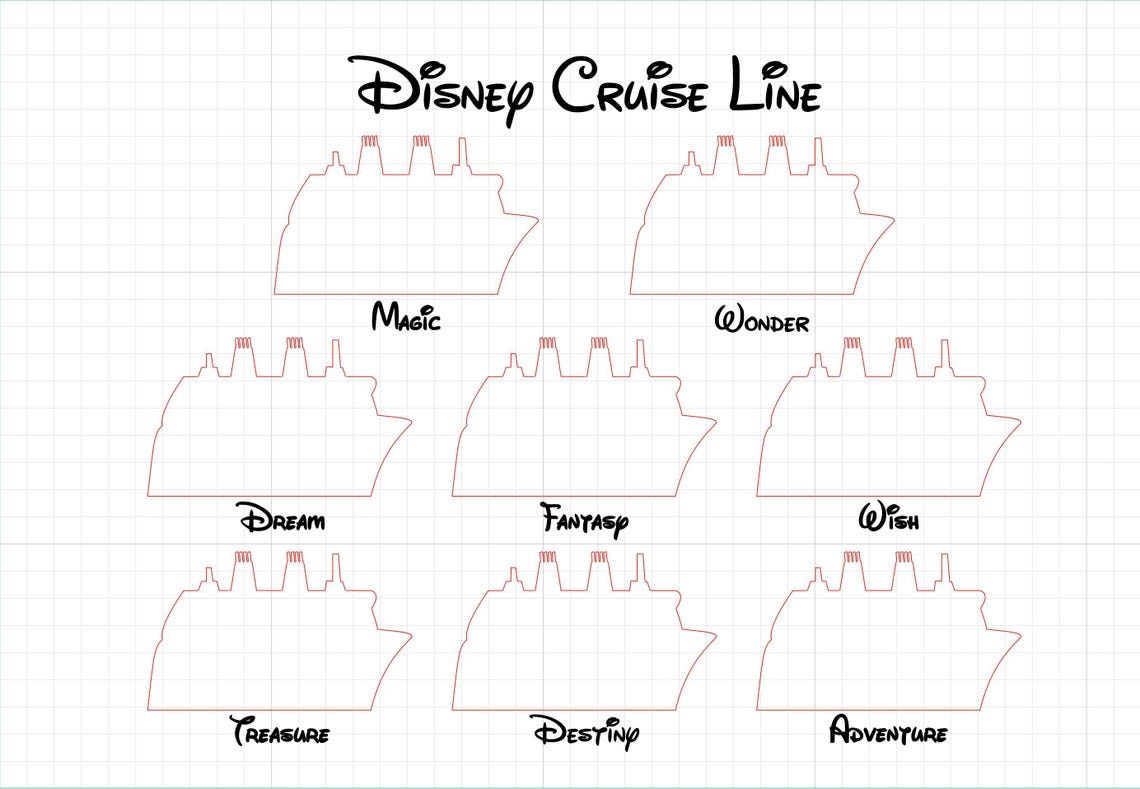Digital Download Disney Cruise Line Ship Silhouette Picture Frame SVG ...