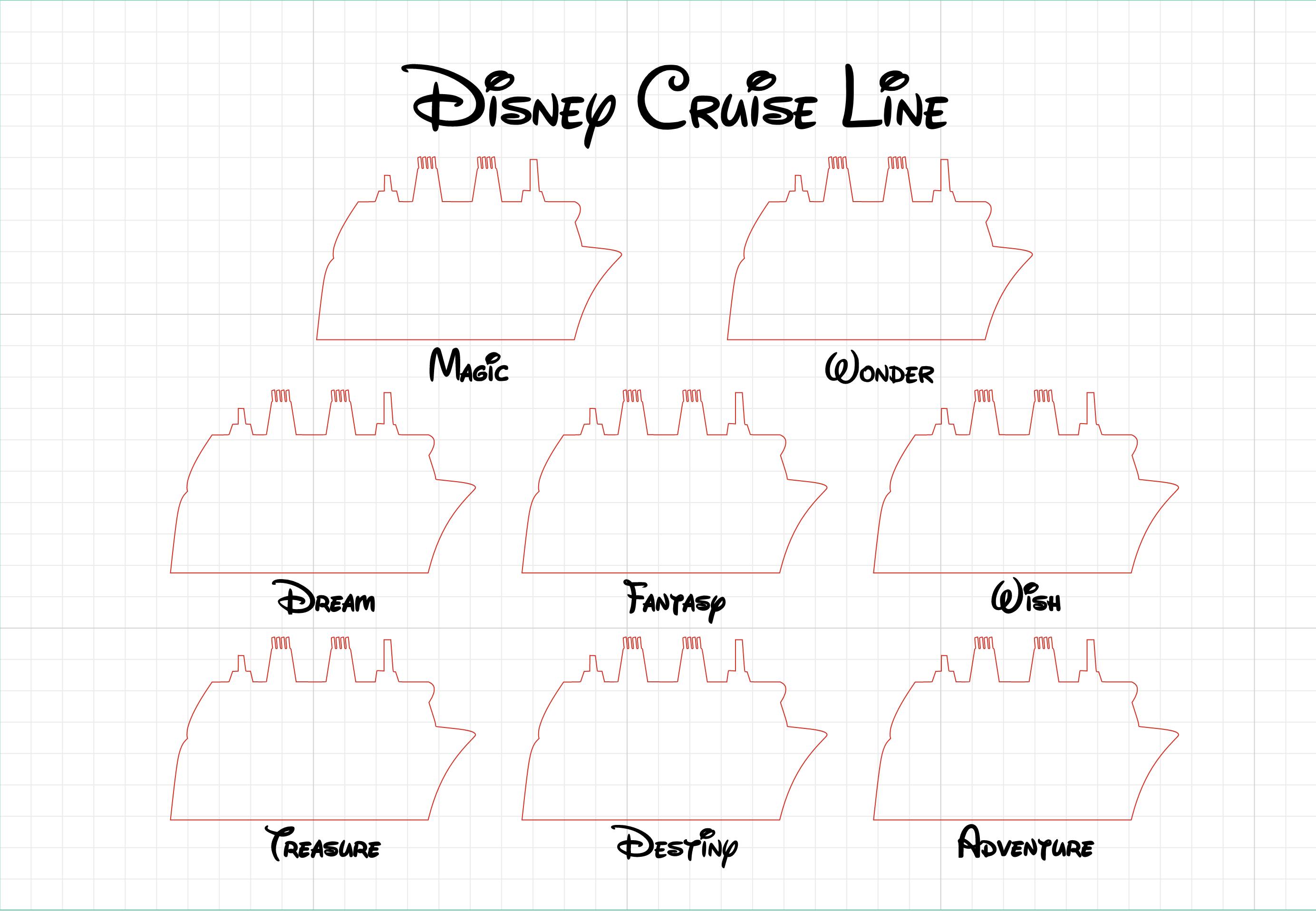 Digital Download Disney Cruise Line Ship Silhouette Picture Frame SVG ...