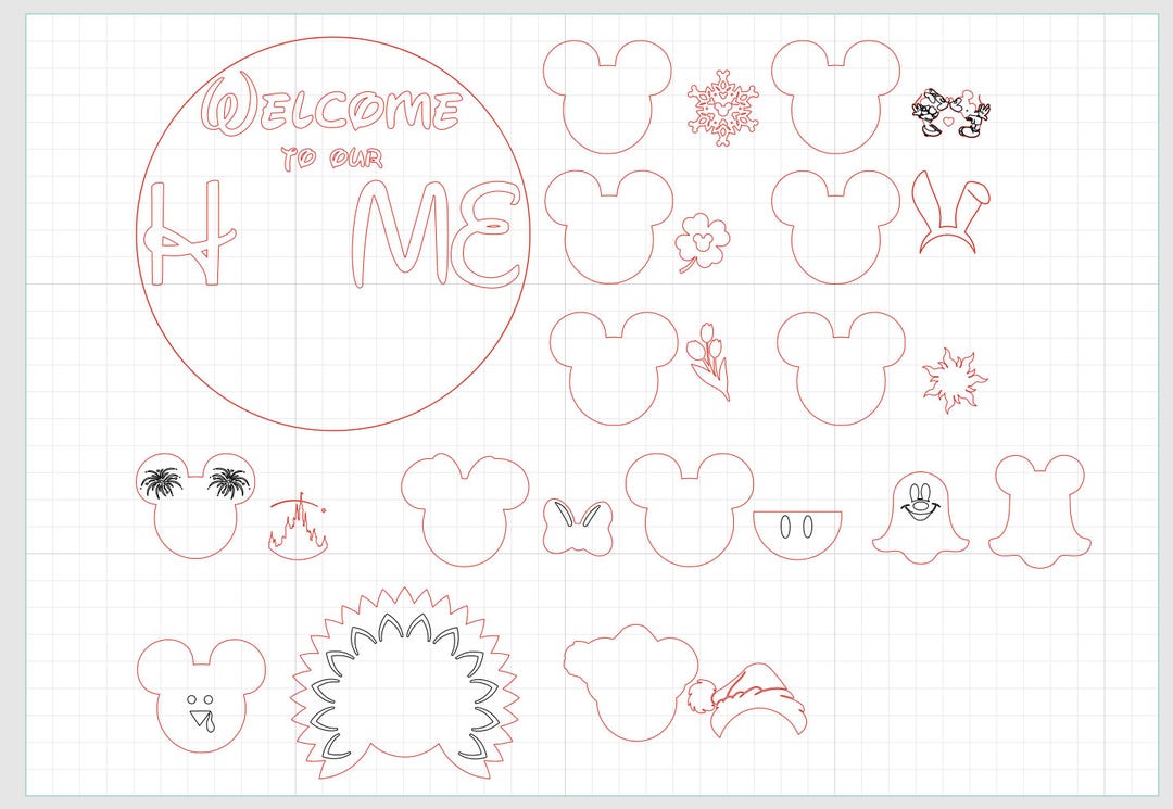 Digital Download Laser Cut Layered Welcome Sign, Disney Inspired ...