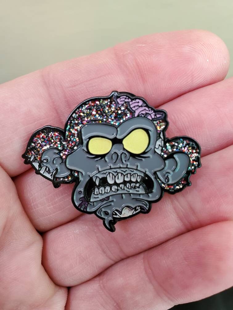 Necro Monkey Nebula Soft Enamel Pin Featuring Glow in the Dark | Etsy