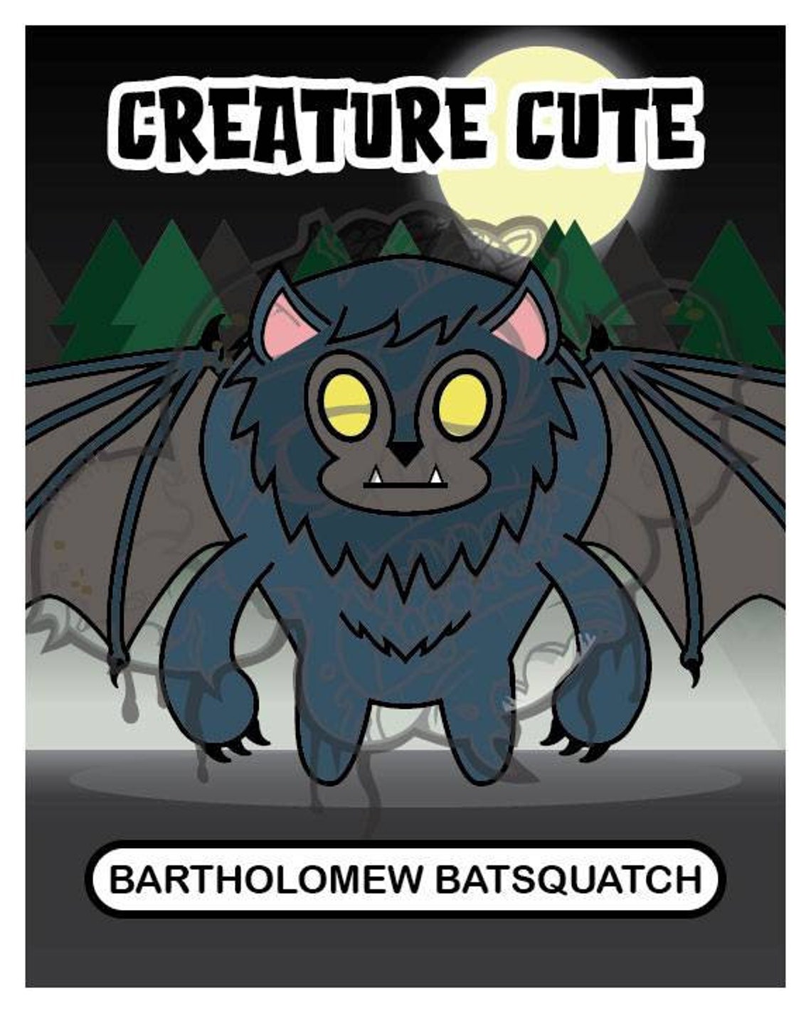 Creature Cute: Bartholomew Batsquatch 8x10 Cryptid Print - Etsy UK