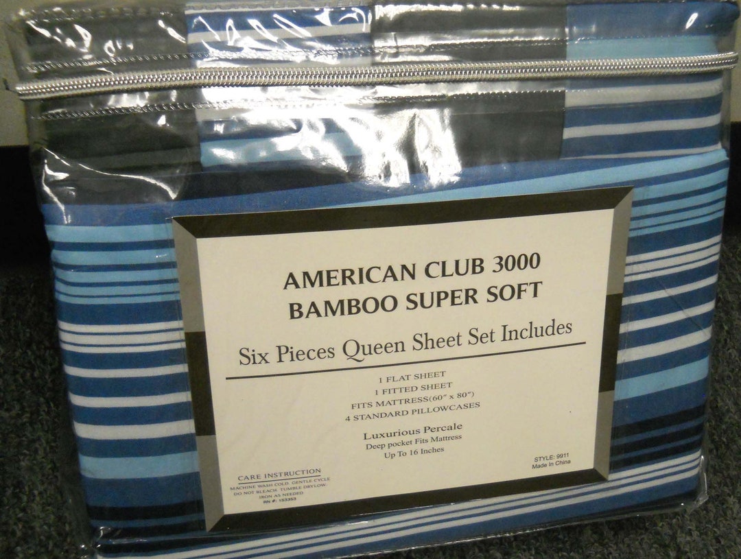 Sale BAMBOO 3000 Series 6pc Bed Sheet Set, QUEEN SIZE, Deep Pocket Fits ...