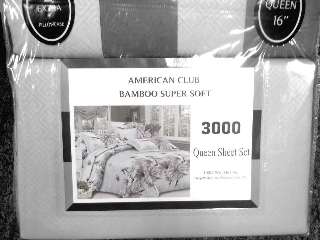 6 Piece Bed Sheets Set, QUEEN SIZE, BAMBOO 3000 Count Luxury Percale ...