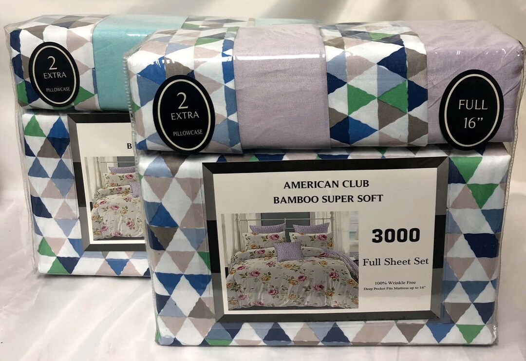 BAMBOO Bed Sheets Set of 6 Full Size Christmas Gift 3000 Thread Count ...
