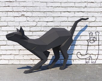 3d paper model cat | Etsy