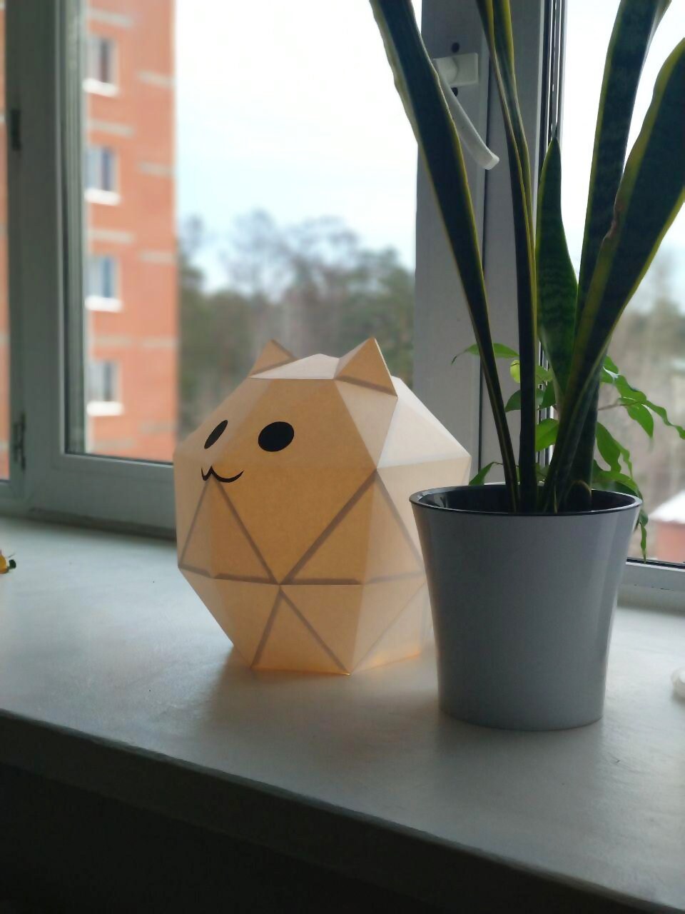 for table lowpoly low poly cat sculpture animal model pepakura ...