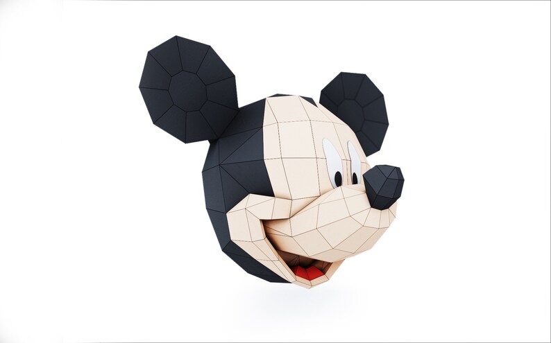 Papercraft Mickey mouse Mickey mouse Disney low poly low | Etsy