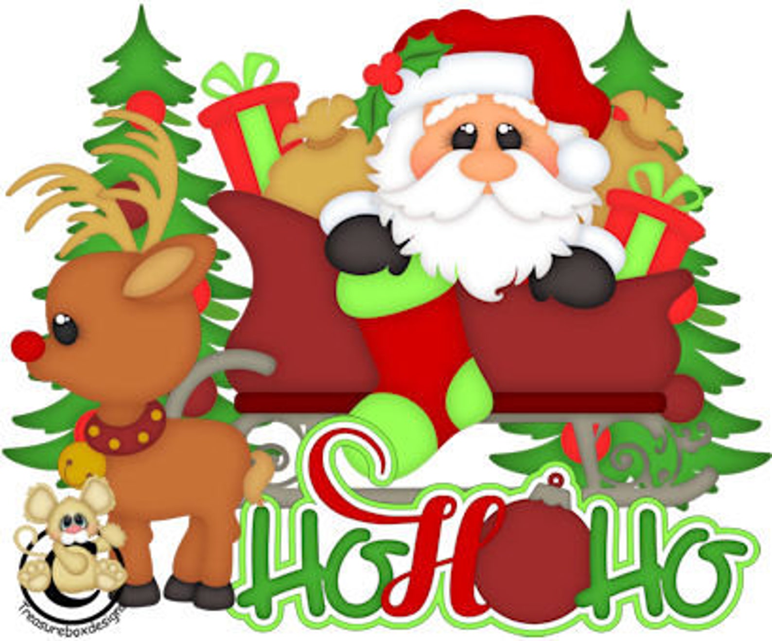 Ho Ho Ho, Christmas, Santa, Vector Graphics, Digital Clipart, Digital ...