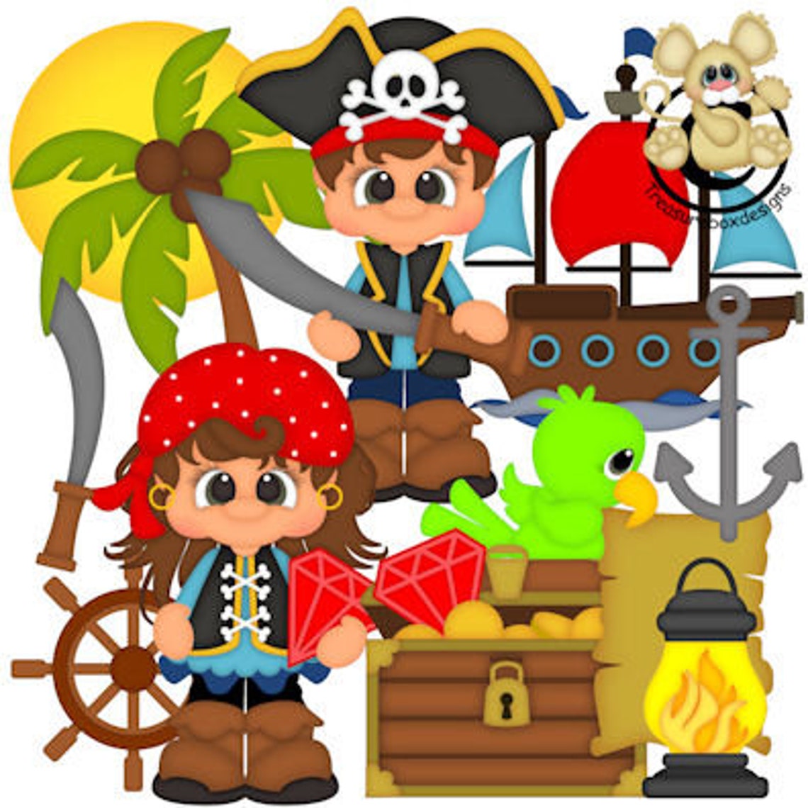 Pirate Collection, Vector Graphics, Digital Clipart, Digital Images ...