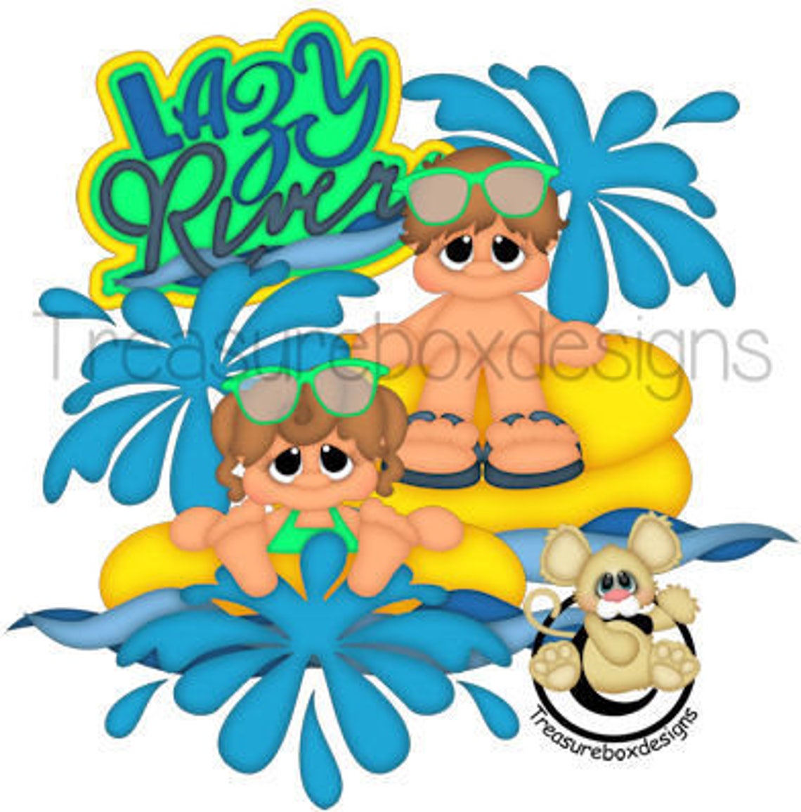 Lazy River Summer Vector Graphics Digital Clipart Digital - Etsy