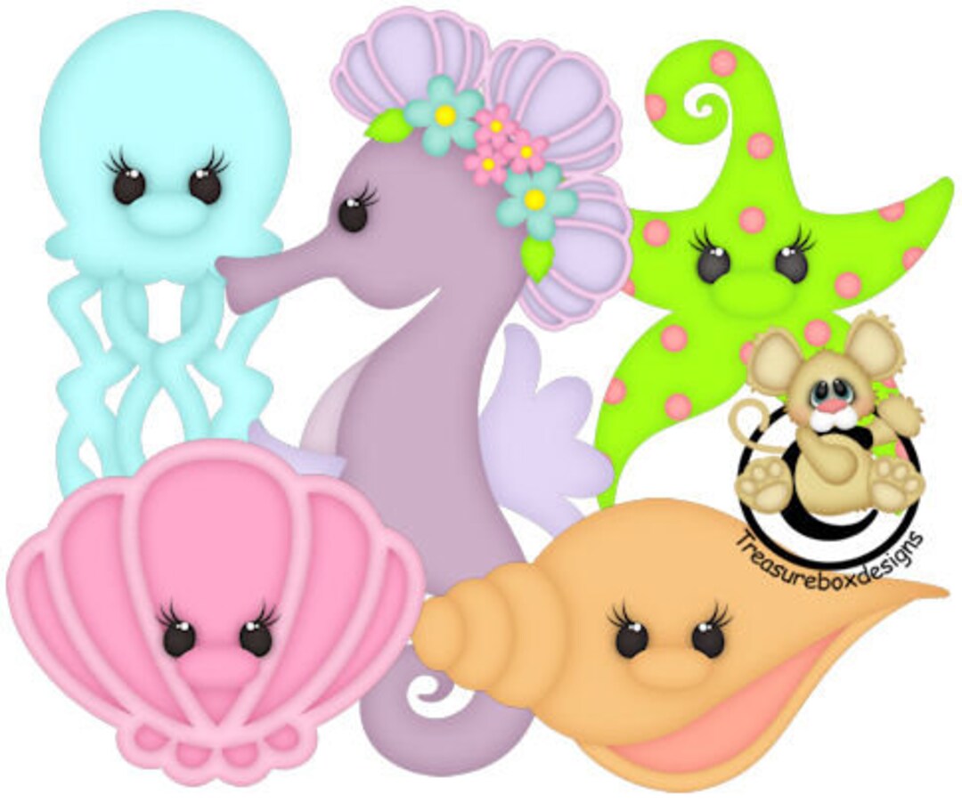 Ocean Friends PNG Digital Clipart Digital Images - Etsy