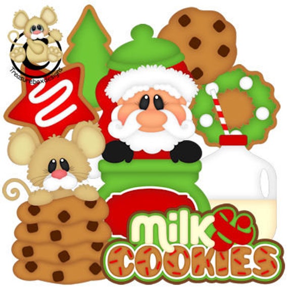 Christmas Cookies And Milk Clip Art