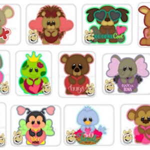 Valentinos Valentine Pals Girls Vector Graphics Digital - Etsy