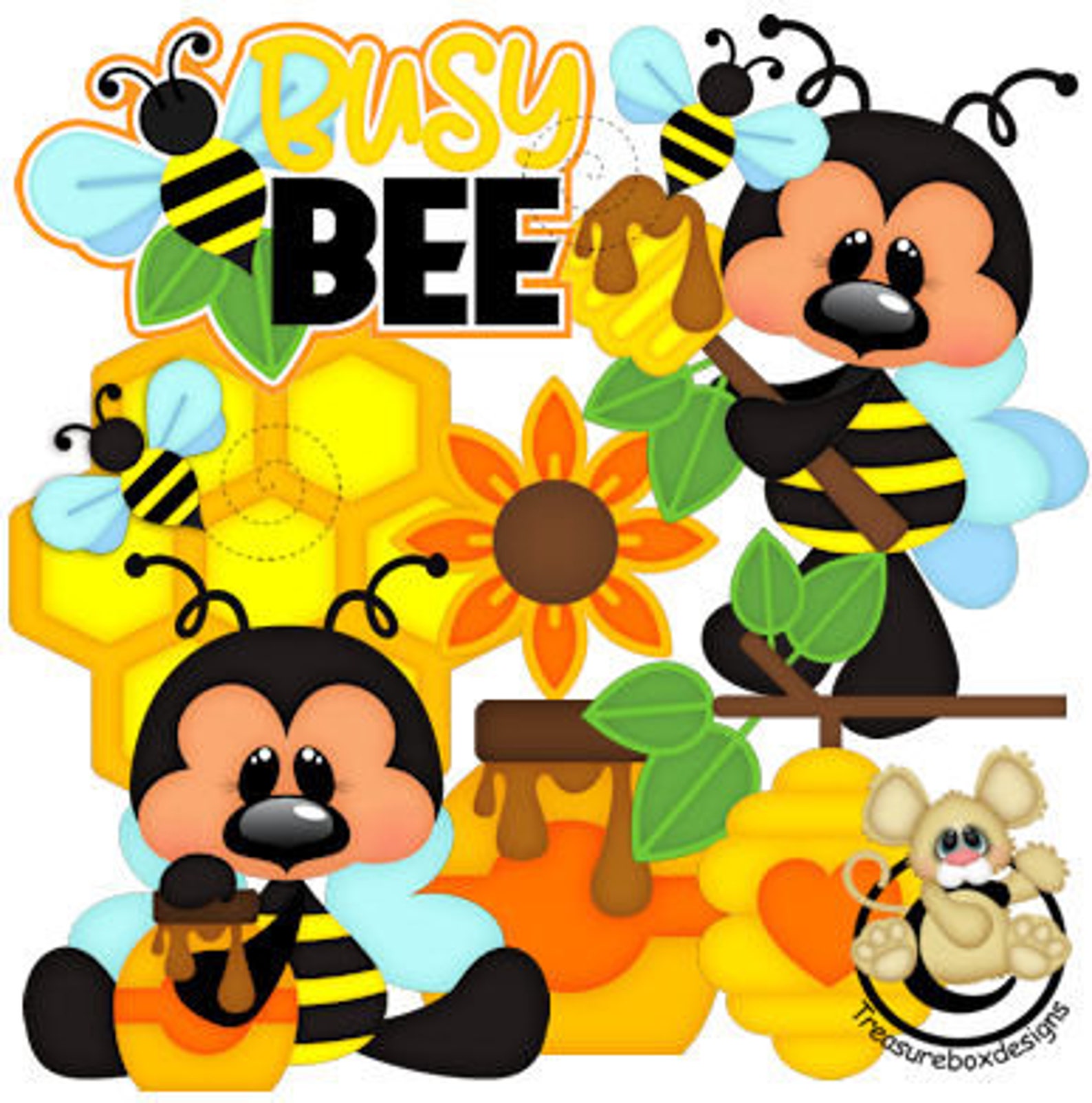 Busy Bee, Summer, Spring, Bees,digital Clipart, Digital Images ...