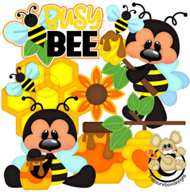Busy Bee, Summer, Spring, Bees,digital Clipart, Digital Images ...