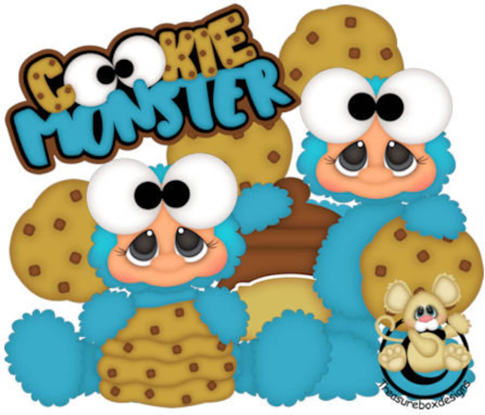 Cookie Monster Collection Vector Graphics Digital Clipart - Etsy