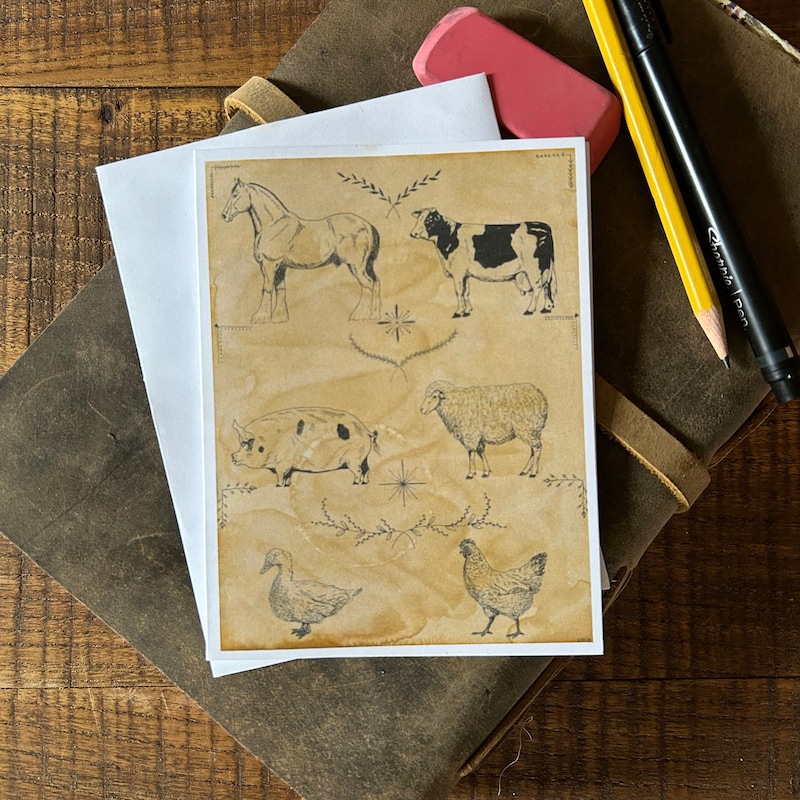Farm Greeting Card - Etsy