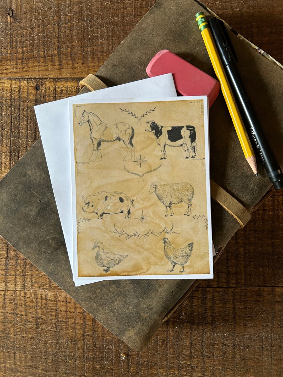 Farm Animal Greeting Card - Etsy