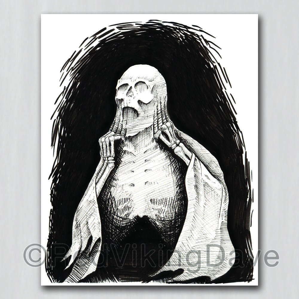 Shroud Skeleton Fine Art Giclee Print Dark Fantasy and | Etsy