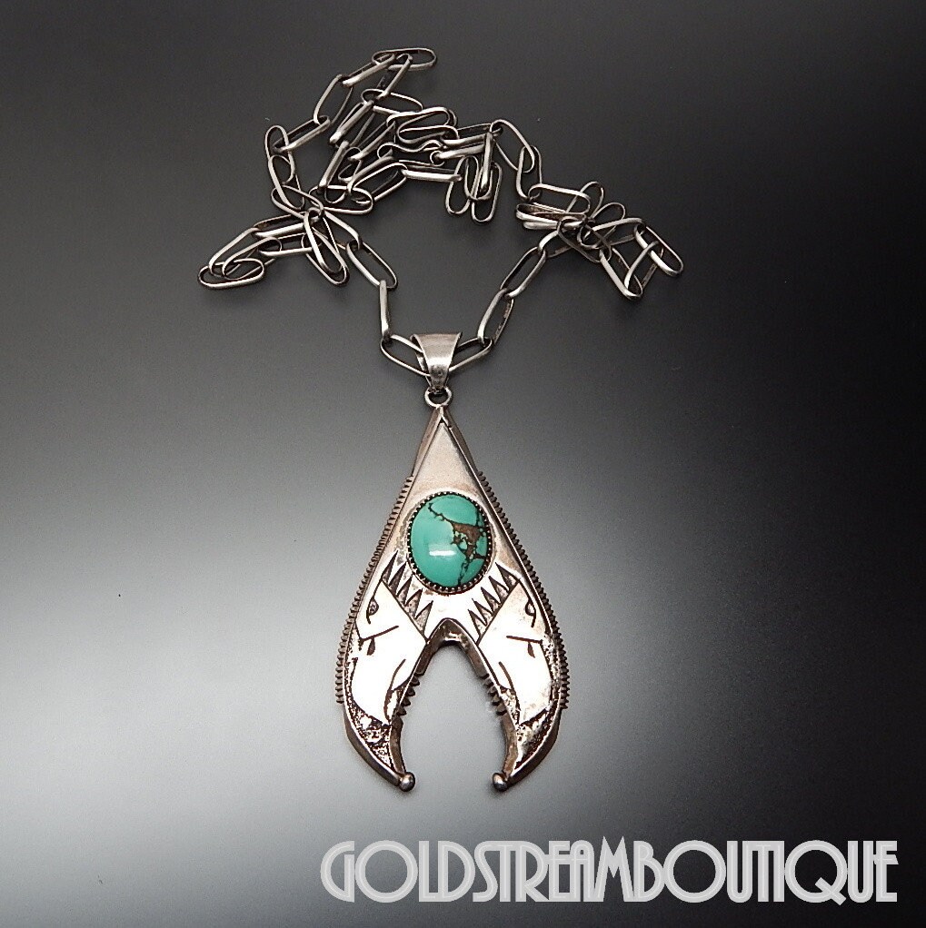 Early Native American Ric Charlie Navajo Sterling Silver Tufa Cast ...