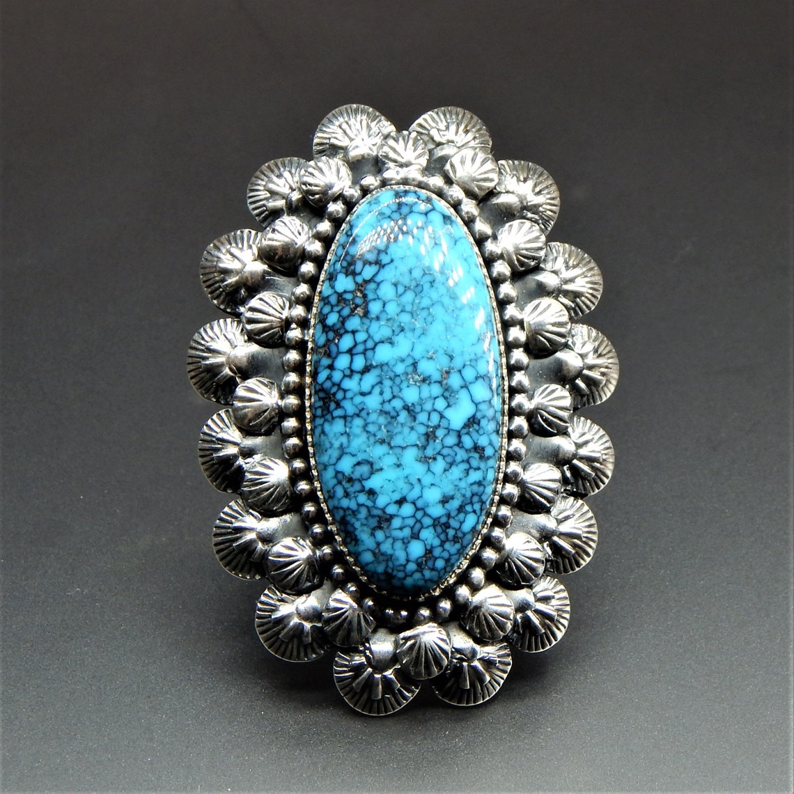 Handmade Sterling Silver Oval Turquoise Complex Design - Etsy