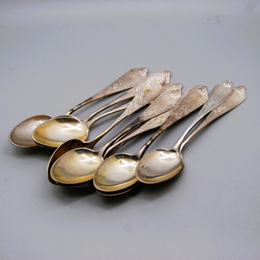 Antique 19th-century Pure Coin Silver Hand Engraved Bright Cut Spoons ...