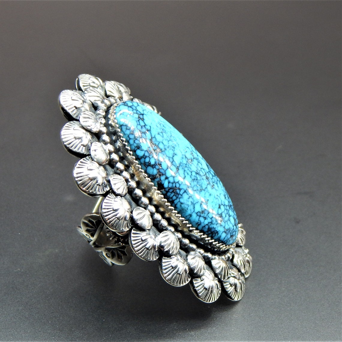 Handmade Sterling Silver Oval Turquoise Complex Design - Etsy