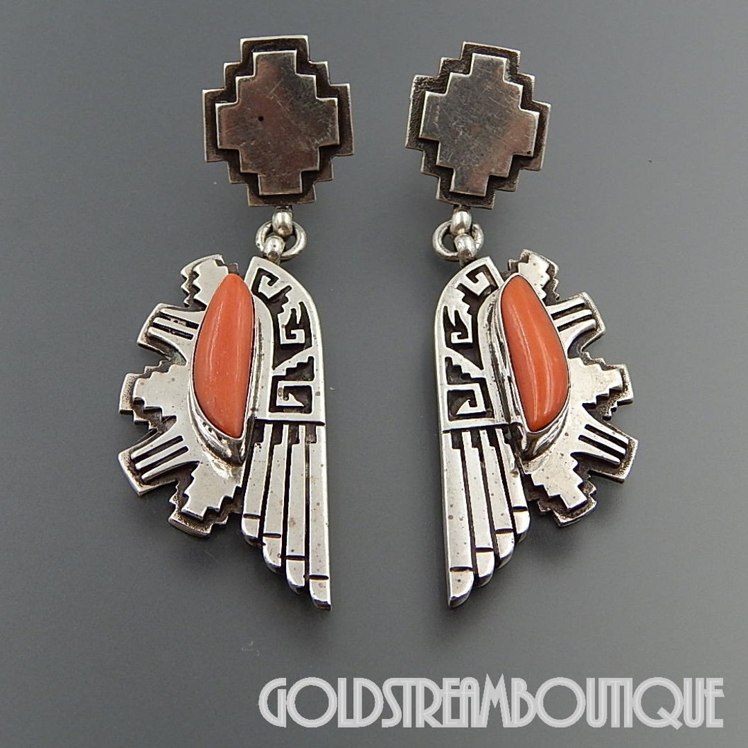 Native American Handcrafted Hopi Sterling Silver Overlay Cross Wing ...