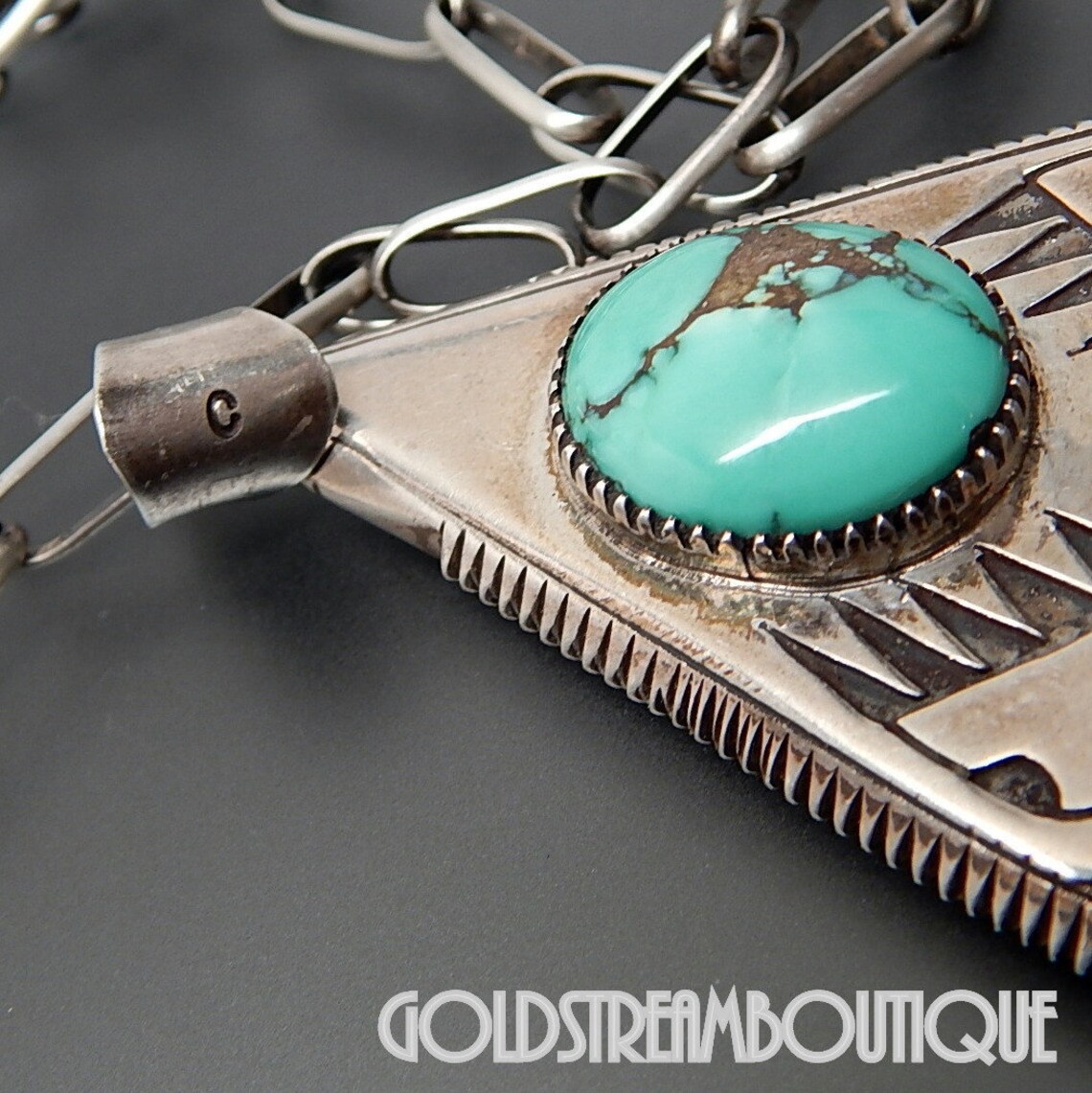 Early Native American Ric Charlie Navajo Sterling Silver Tufa Cast ...