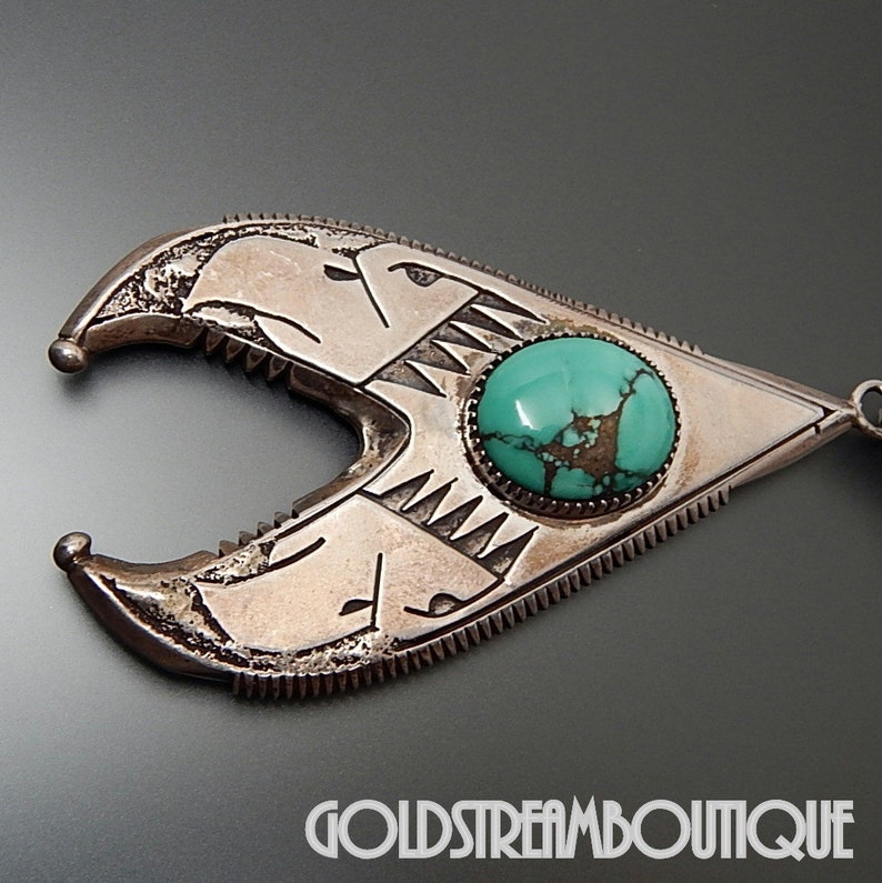 Early Native American Ric Charlie Navajo Sterling Silver Tufa Cast ...