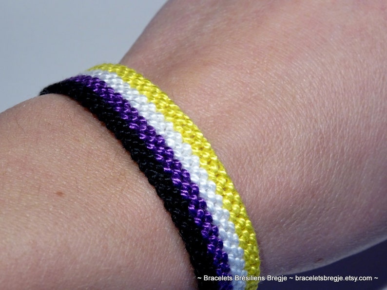 Non-binary Pride Flag bracelet friendship handwoven love | Etsy