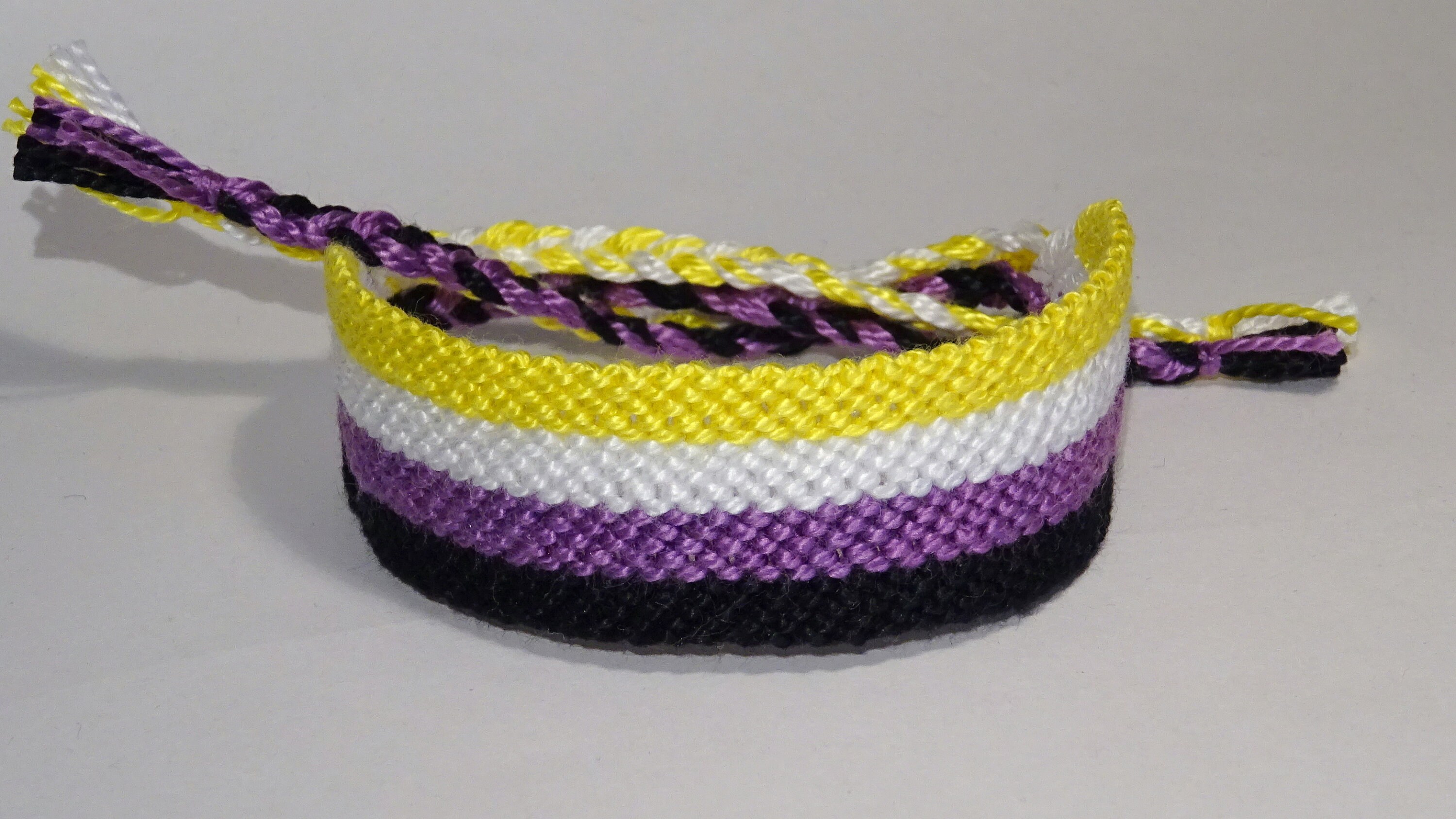 Non-binary Pride Flag Bracelet - Friendship Handwoven Love Gift Idea ...