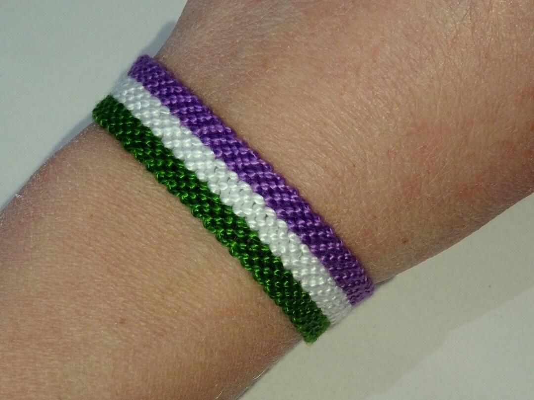Genderqueer Pride Flag Bracelet - Love Friendship Handwoven Gift Idea ...