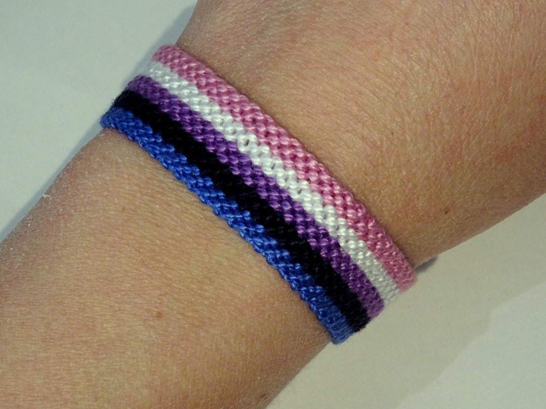 XL Genderfluid Pride Flag Bracelet - Love Friendship Handwoven Gift ...