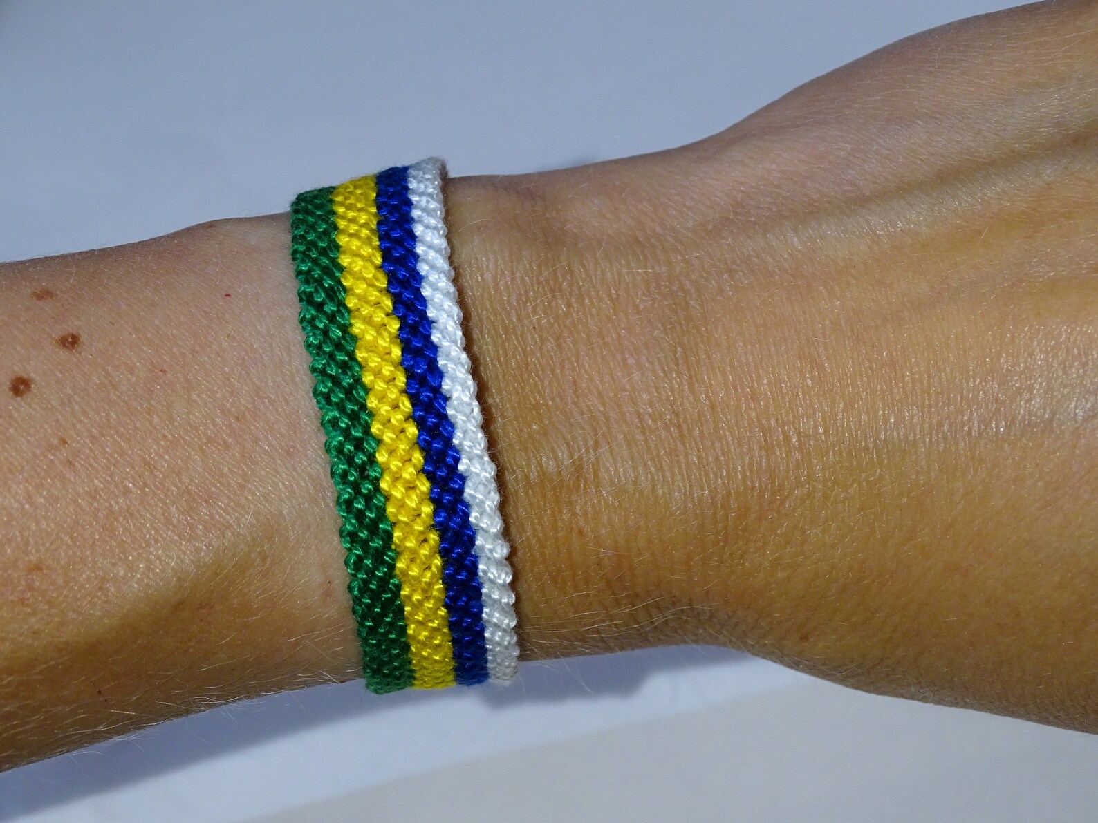 Brazil Flag Bracelet - Handwoven Gift Idea Country Macrame Hippie Boho ...
