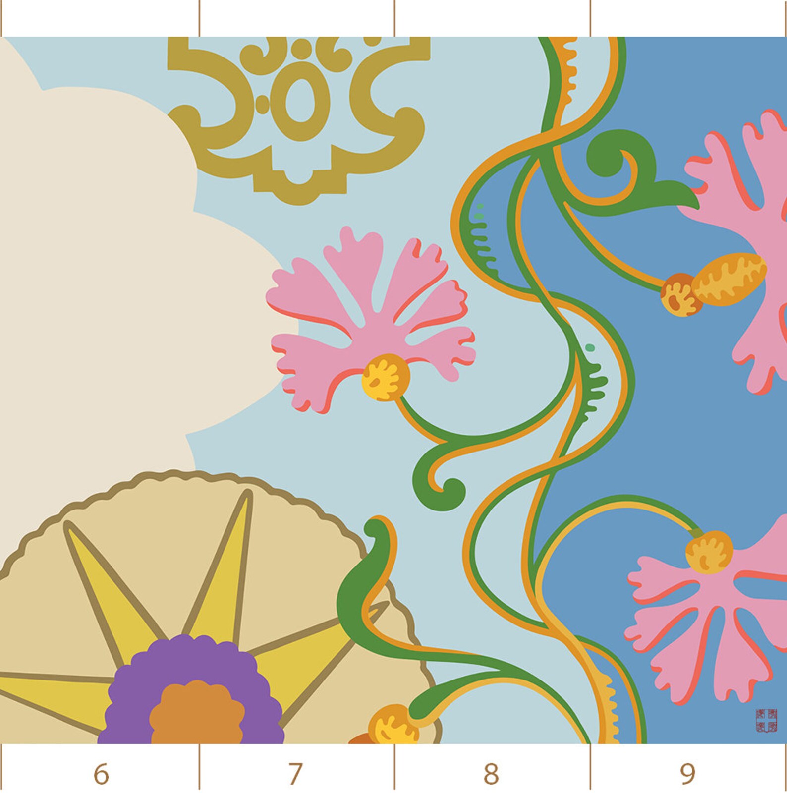 Mansion I: Dawn. French Designer Boutique Wall Mural Art. Playful ...