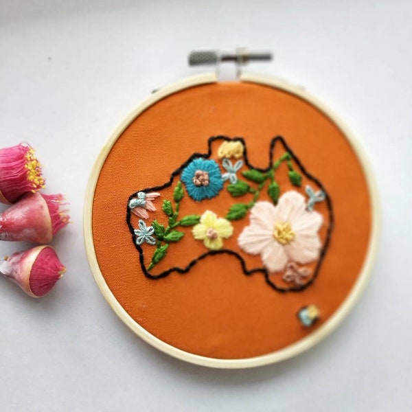 Map Australia Embroidery - Etsy