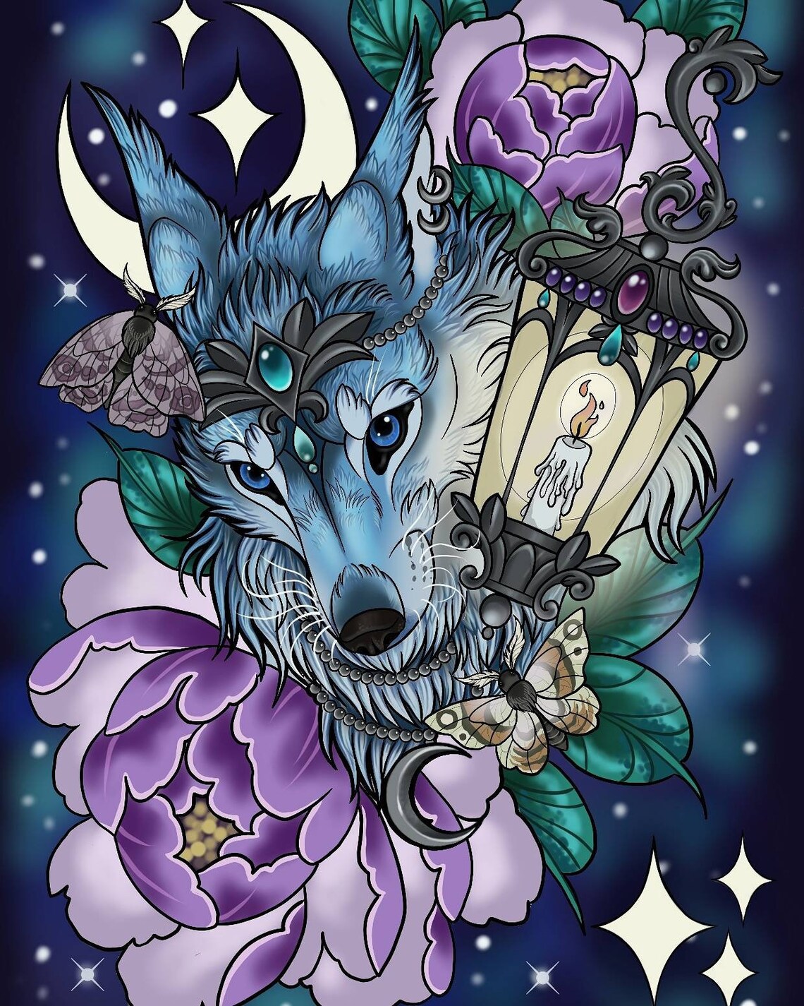 Vulpine Familiar Fox Art Print A4/A5/A3 - Etsy