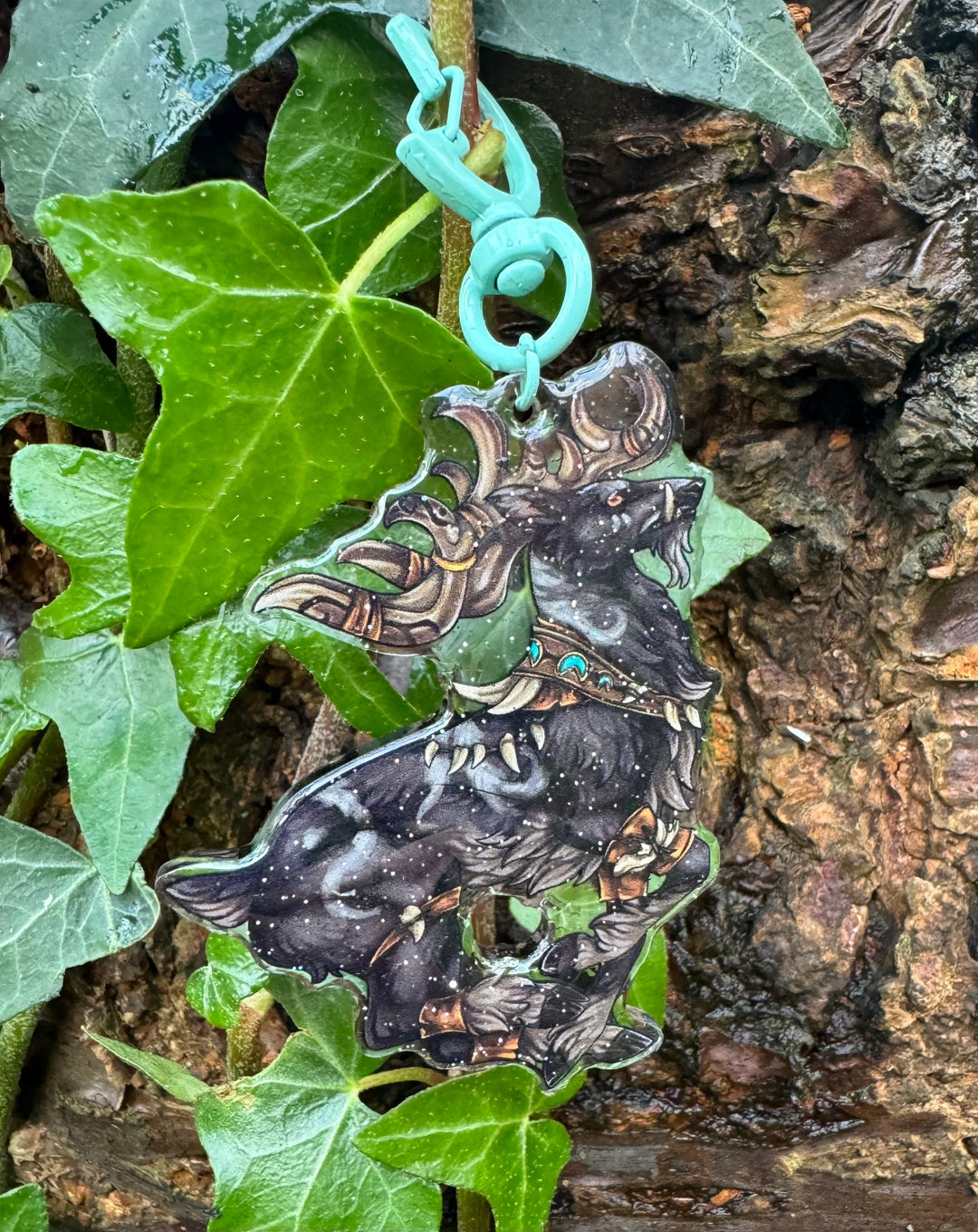 Troll Druid Stag Travel Form 2.5" Glitter Acrylic Keyring - Etsy