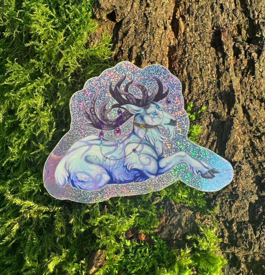 Holographic Glitter Night Elf Druid Stag Sticker 7cm X 5cm - Etsy