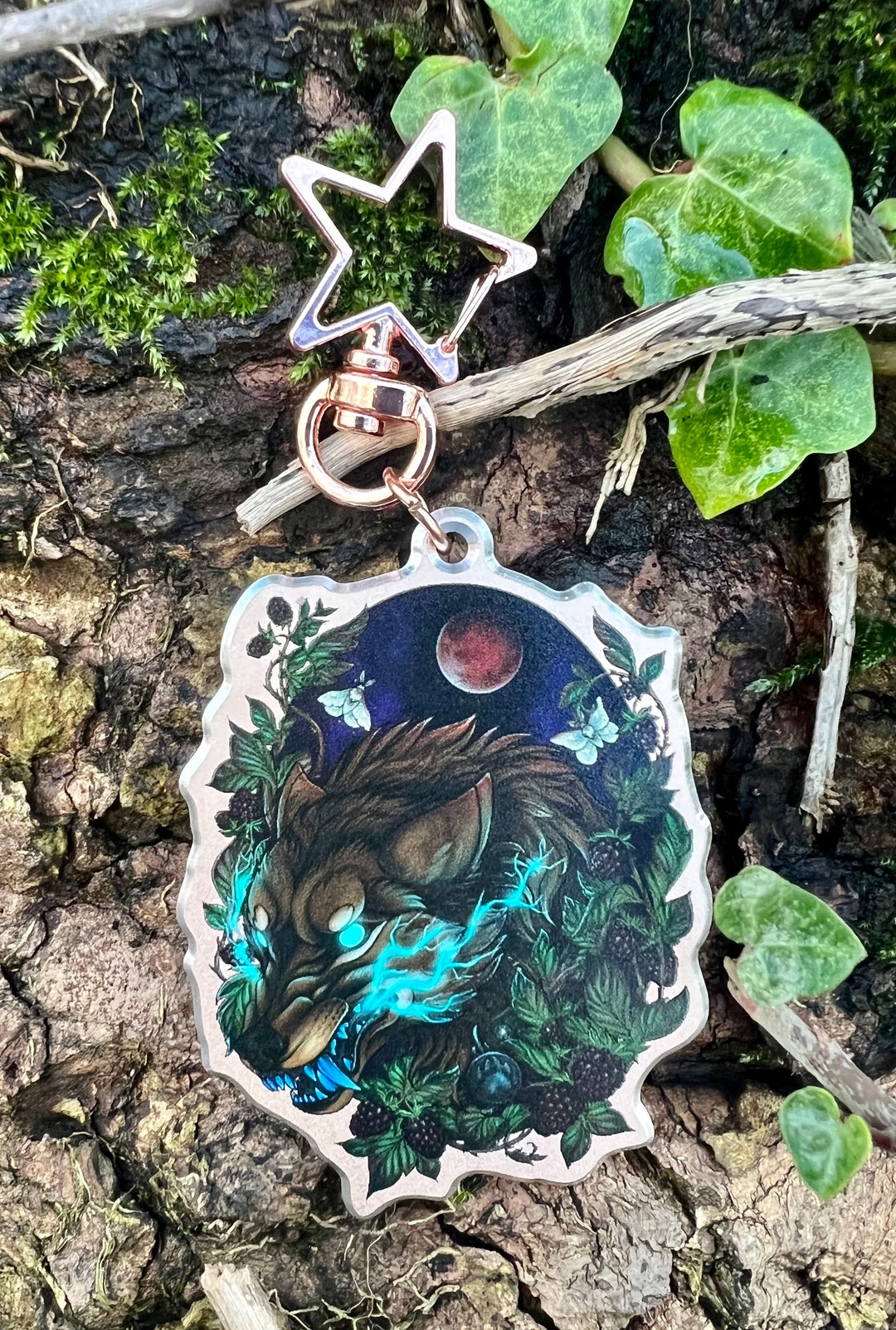 Hati the Spirit Beast 2.5" Double Sided Metal Keyring - Etsy