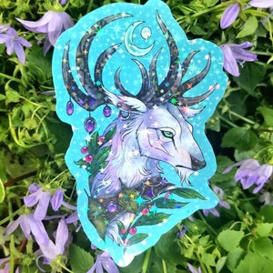 Druid Stag Travel Form Glitter/weatherproof Sticker 4" - Etsy